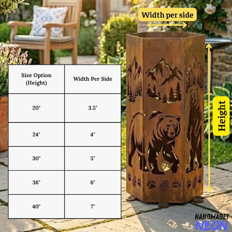 Custom Wildflower Metal Garden Column, Rustic Floral Garden Sculpture ...