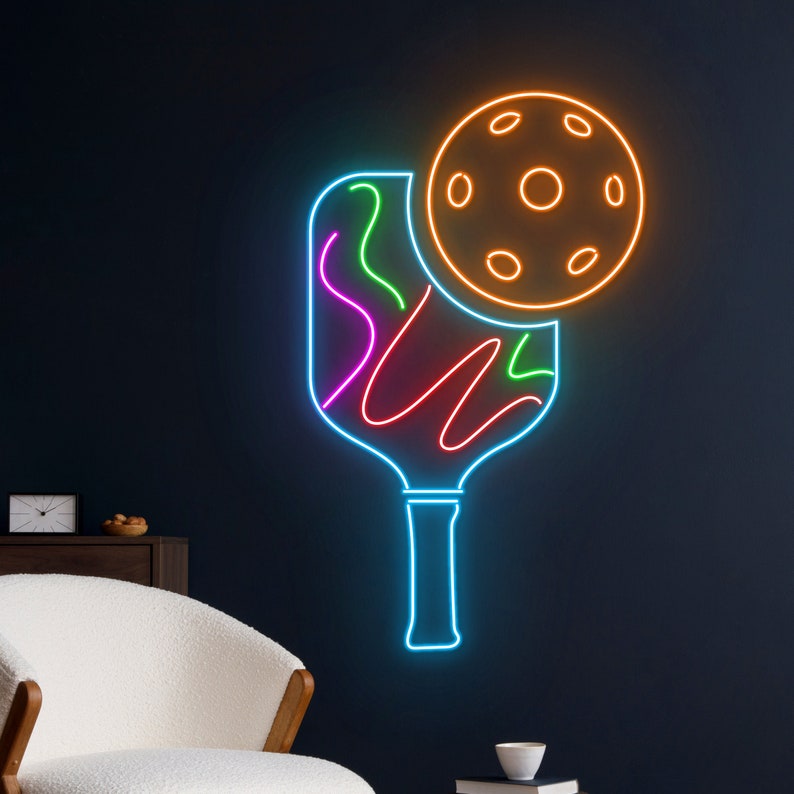Pickle Ball Led Sign, Pickleball Neon Sign, Pickle Ball Player Neon ...