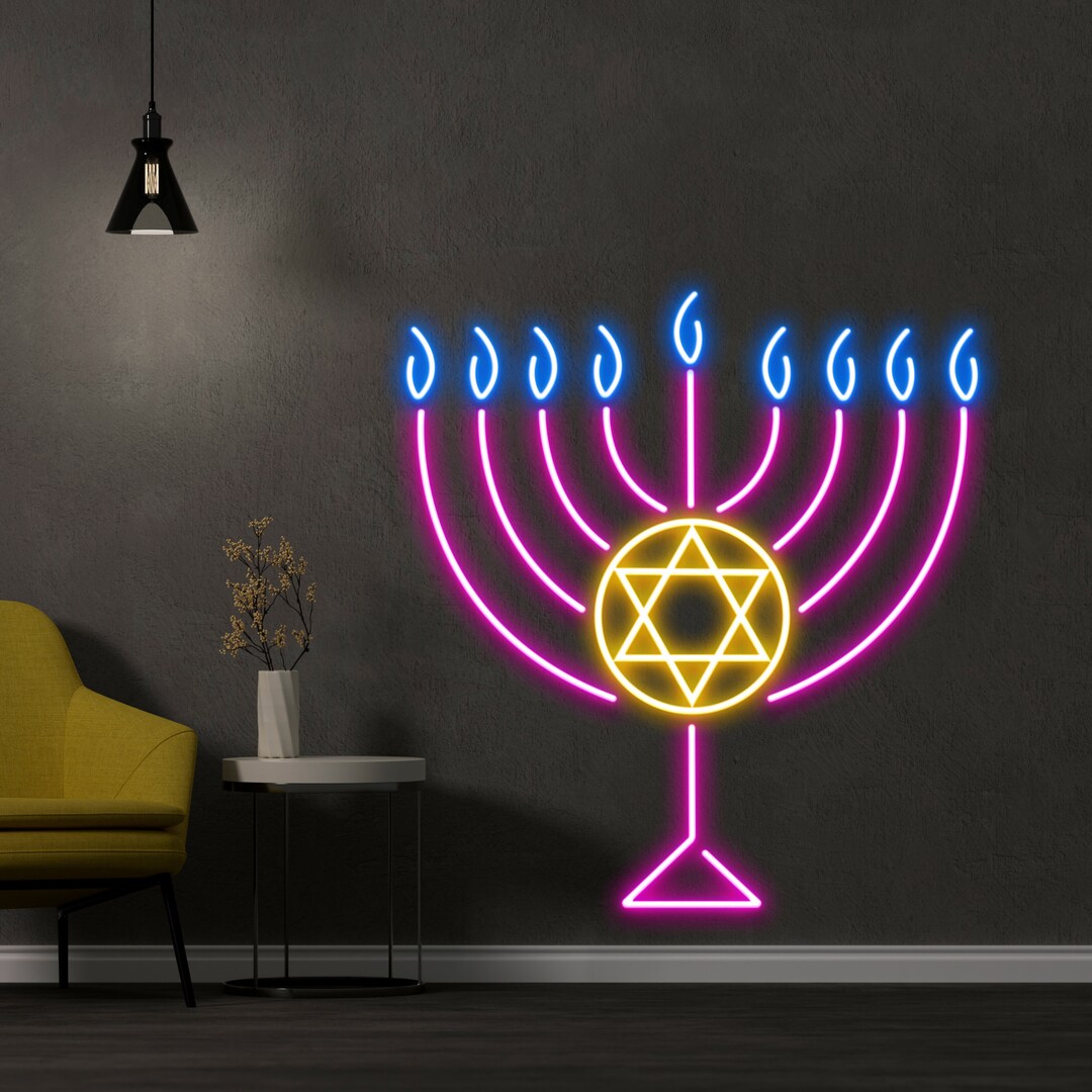 Hanukkah Led Sign Hanukkah Neon Sign Happy Hanukkah Led - Etsy