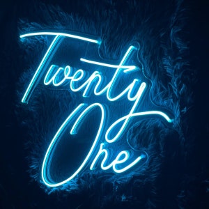 Custom Twenty One Birthday Neon Light, Custom Name LED Sign, Twenty One ...