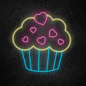 Cupcake Neon Sign, Cupcake Led Sign, Led Light, Custom Neon Sign, Home ...
