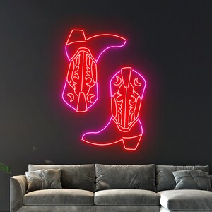 Cowboy Boots Led Sign, Cowboy Neon Light, Cowgirl Disco Neon Sign ...
