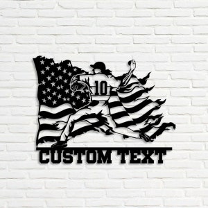Personalized US Baseball Metal Wall Art LED Light - Custom US Softball ...