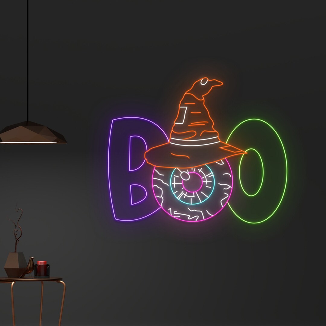 Custom Halloween Boo Neon Sign Witch LED Light Halloween LED - Etsy UK