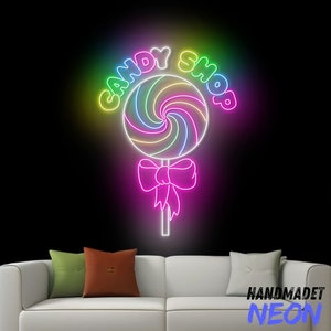 Candy Shop Neon Sign, Lolly Pop Led Sign, Candy Neon Light, Candy Led ...