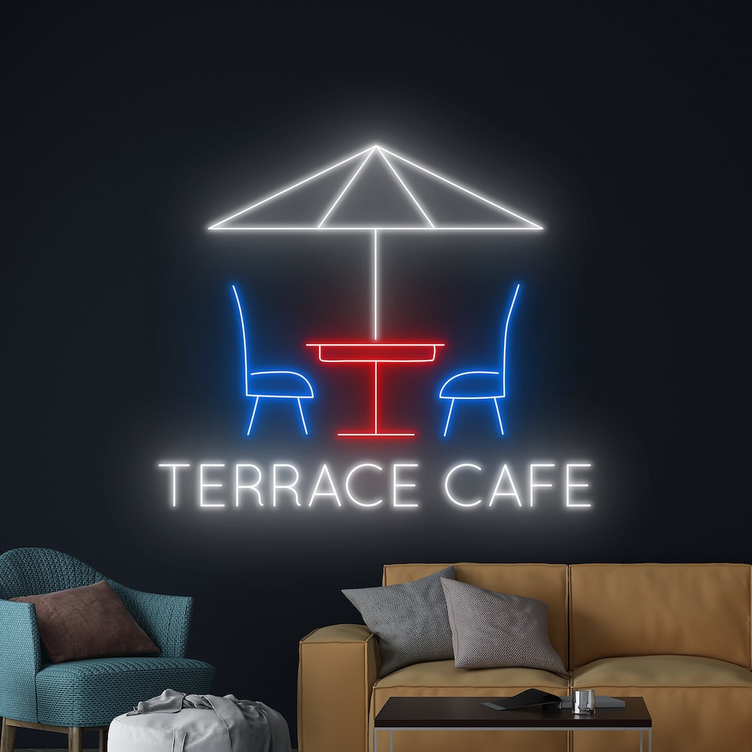 Terrace Cafe Neon Light, Terrace Coffee Neon Sign, Coffee Store LED ...