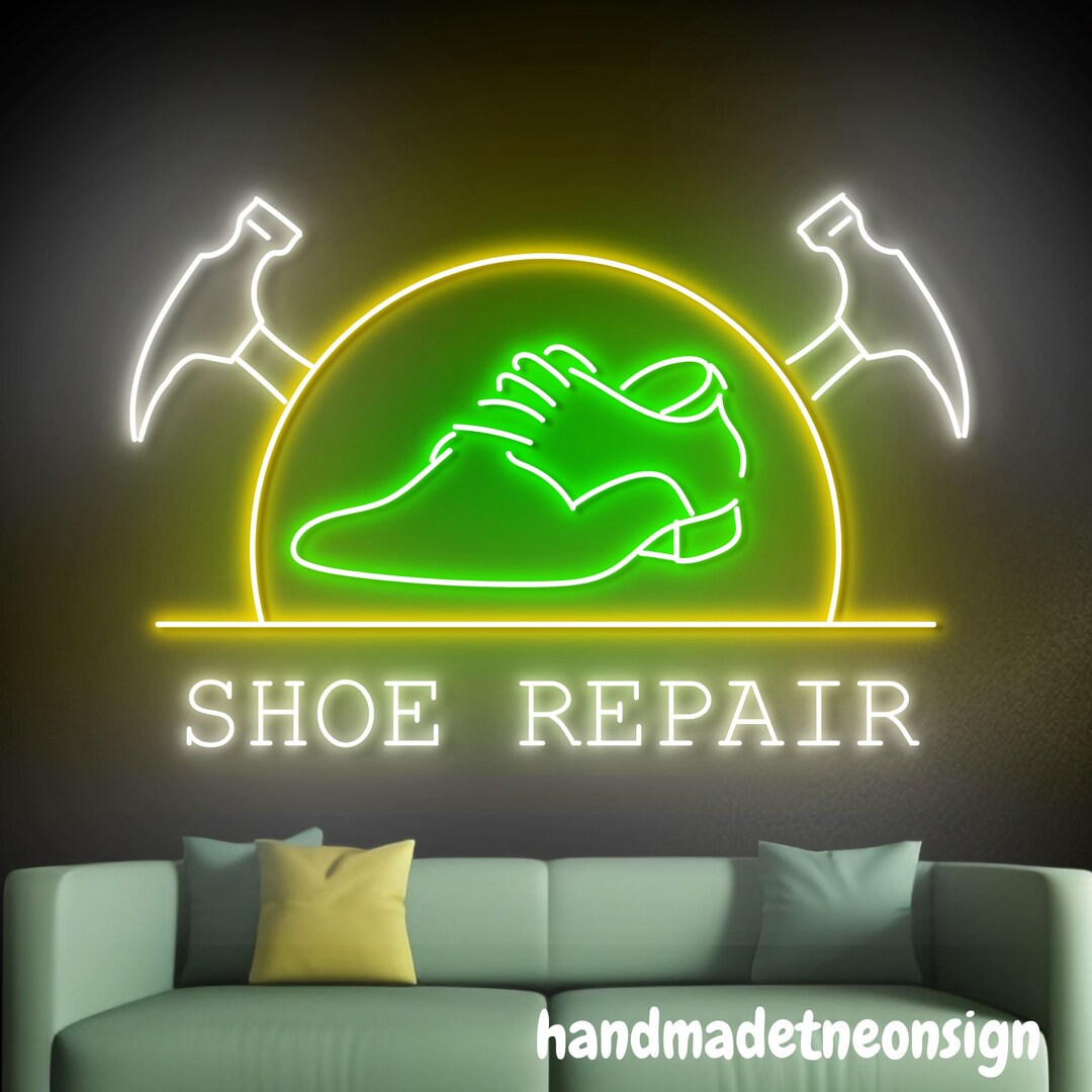 Custom Shoe Repair Neon Sign, Shoes Repair Led Sign, Shoes Led Light ...