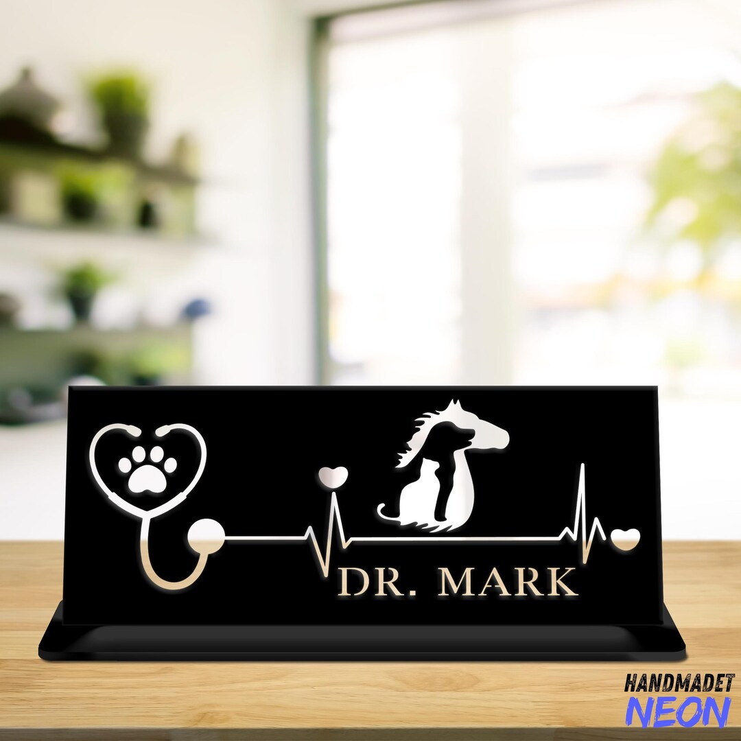 Custom Veterinarian Metal Name Plate, Veterinarian Name Plate Table ...