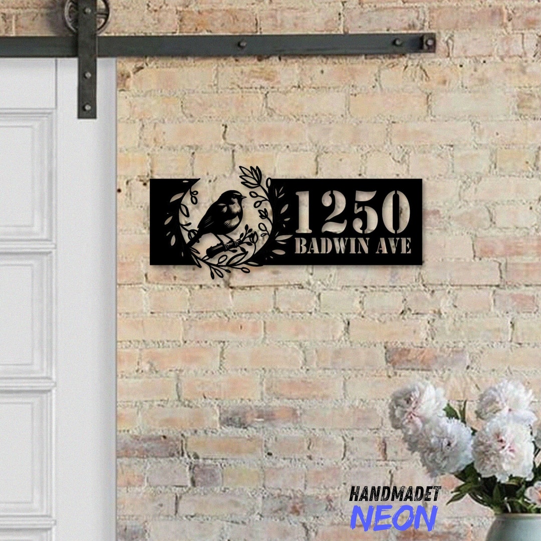 Personalized Robin Bird House Number Robin Bird Home Number Metal Wall ...