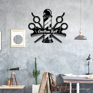 Personalized Barber Shop Metal Sign, Personalized Hairstylist Name Sign ...