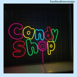 Candy Shop Neon Sign, Candy Led Sign, Lollipop Candy Neon Light, Candy ...