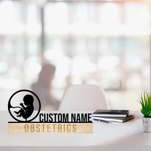 Custom Obstetrics Desk Name Plate, Obstetrics Metal Nameplate for Desk ...