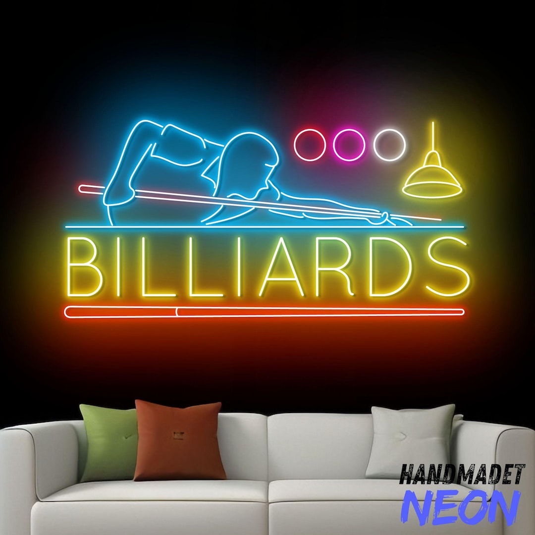 Billiard Neon Sign, Billiard Led Sign, Billiard Sport Neon Light ...
