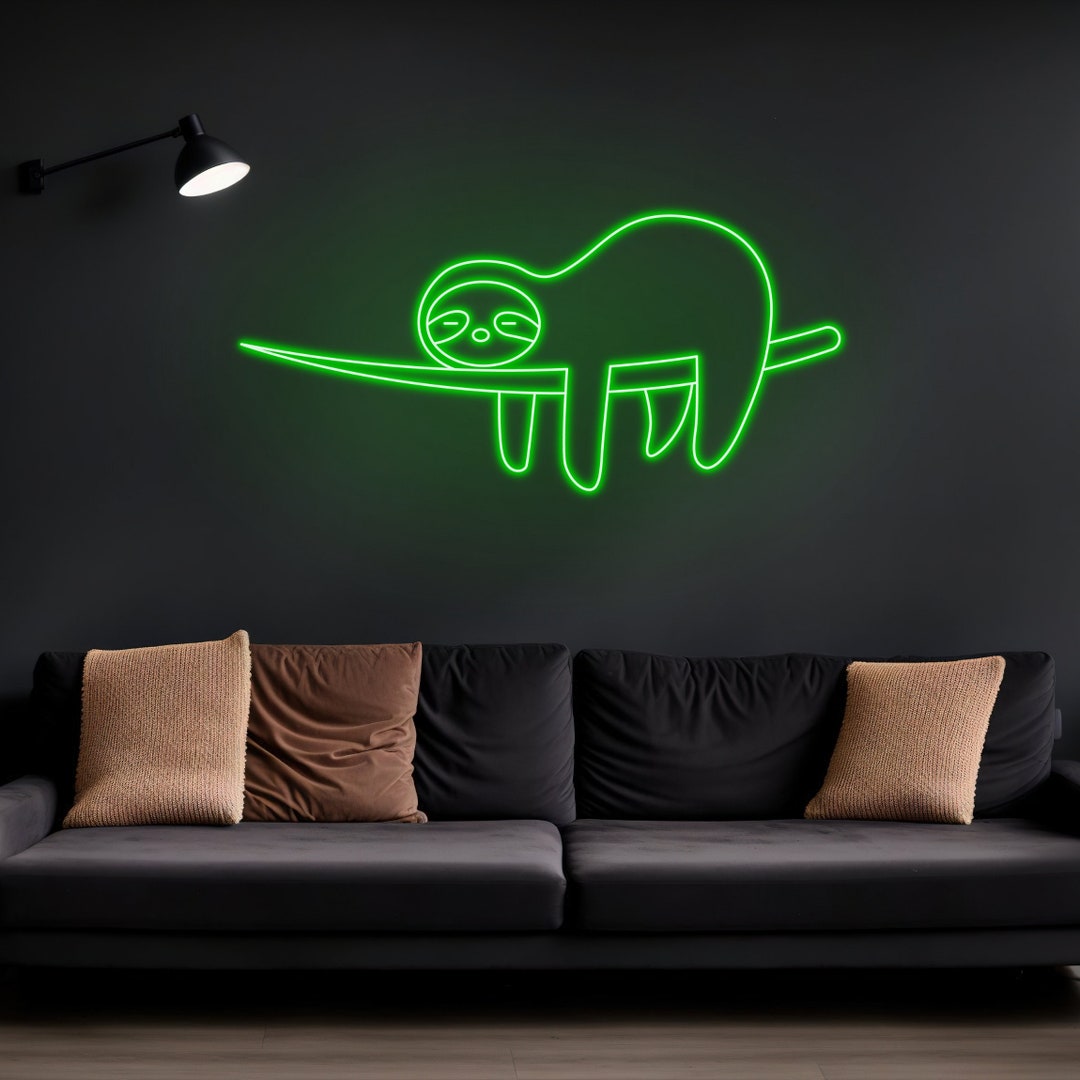 Sloth Animal Neon Sign, Sloth Led Neon Gift, Sloth Neon Light Decor ...