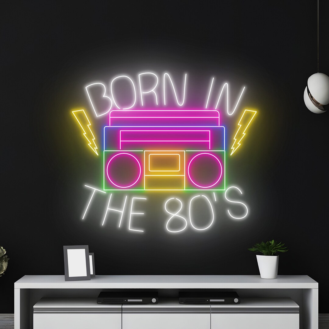 Born in the 80's Neon Sign, Cassette Tape Led Sign, Radio Neon Light ...