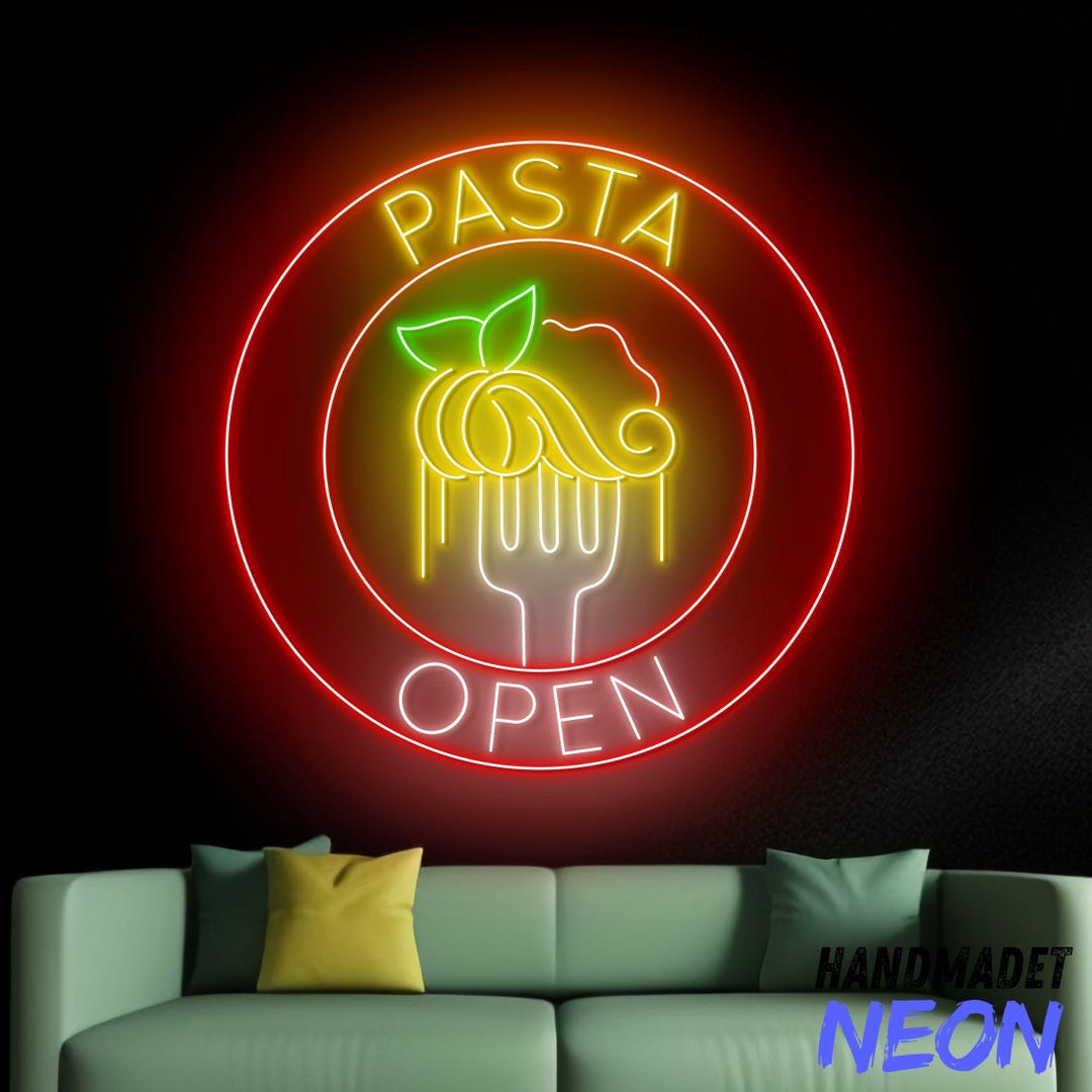 Pasta Open Neon Sign, Italian Cuisine Led Sign, Spaghetti Led Light ...