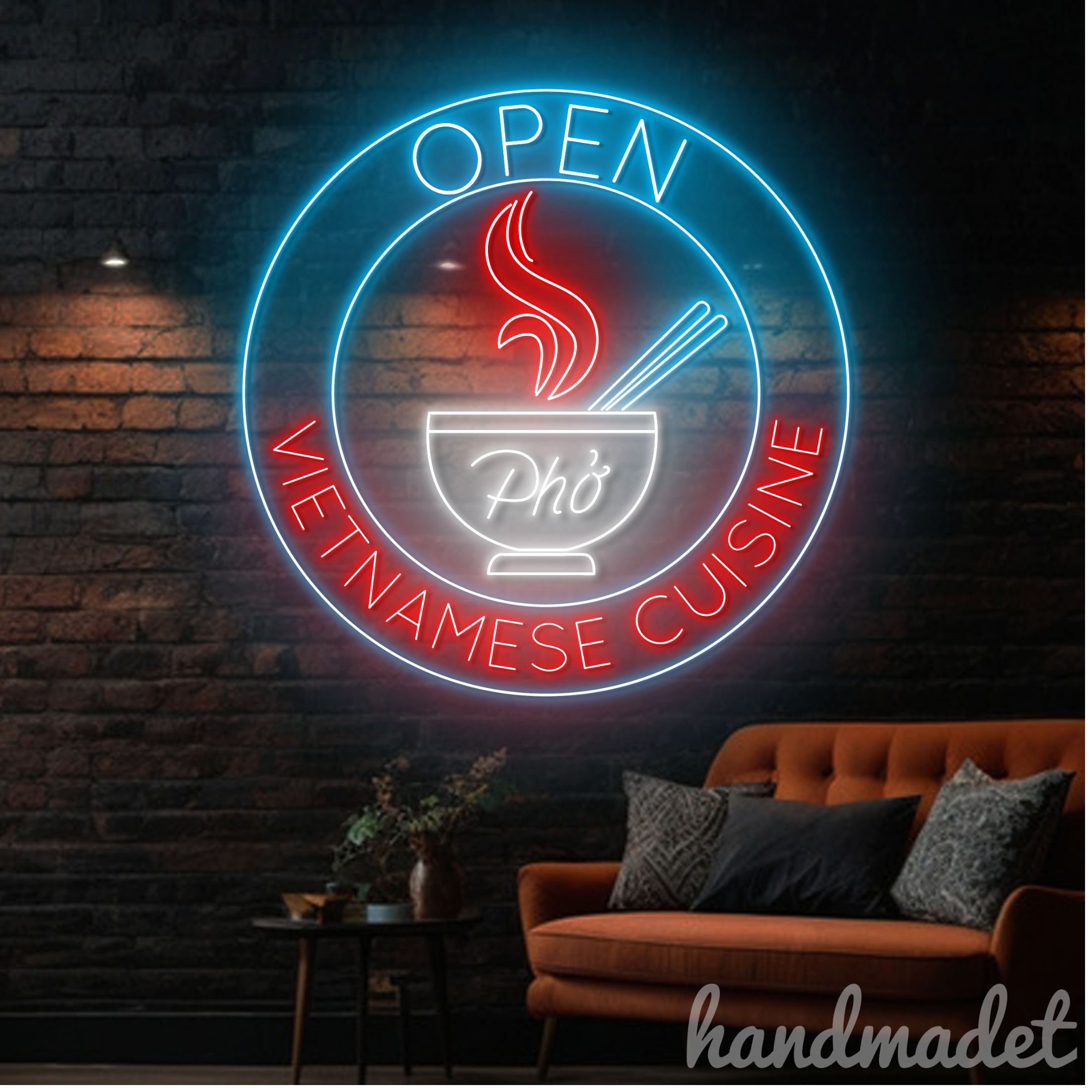 Open Pho Neon Sign, Vietnamese Cuisine Led Sign, Pho Bowl Neon Light ...
