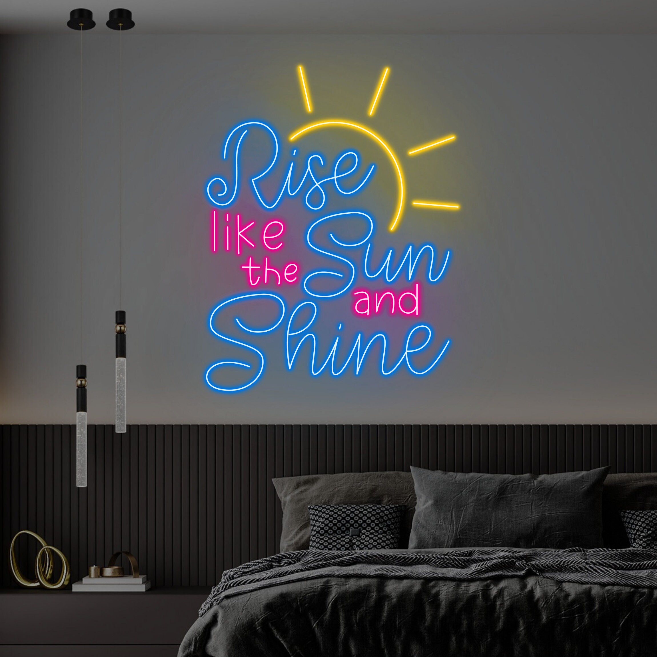 Rise Like the Sun and Shine Neon Sign, Sun and Shine Neon Sign, Home ...