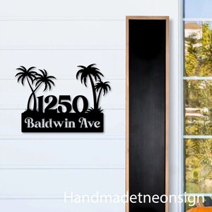 Personalized Palm Tree House Number, Palm Tree Home Number Metal Wall ...