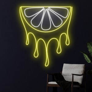 Dripping Lemon Neon Sign, Lime LED Sign, Lemon Fruit Neon Light ...