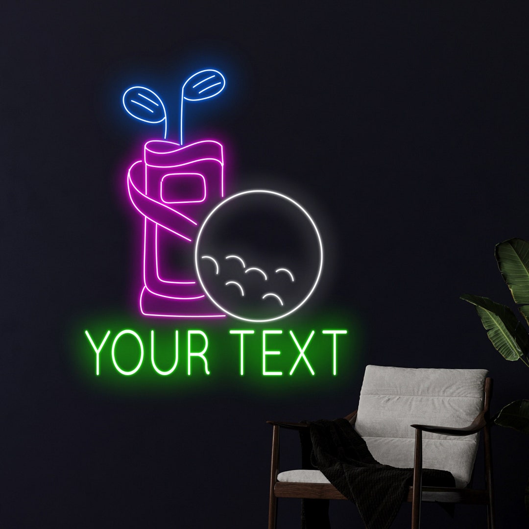 Golf Neon Sign, Golfer LED Light, Golfing LED Sign, Golf Ball Neon ...