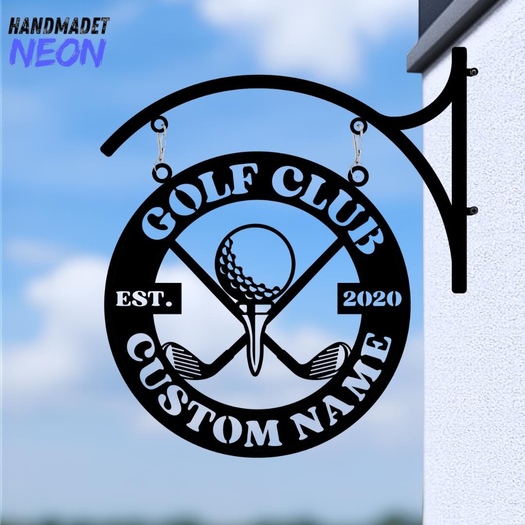 Golf Club Metal Hanging Sign: Custom Name Golf Sign, Golf Decor ...