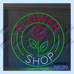 Custom Flower Shop Neon Light, Floral Shop Neon Sign, Flower Led Light ...