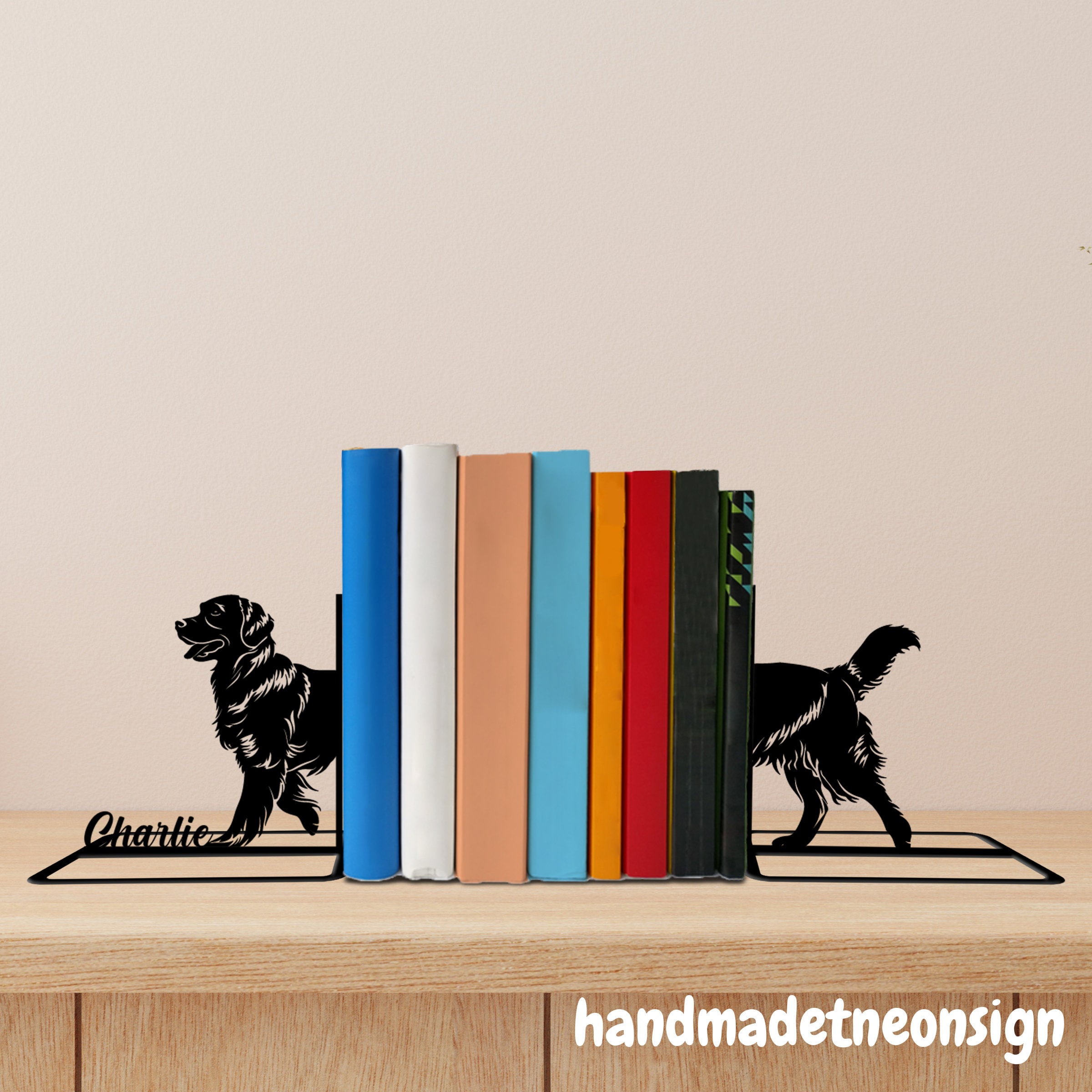 Custom Labrador Retriever Metal Bookends Labrador Name Bookend, Dog ...