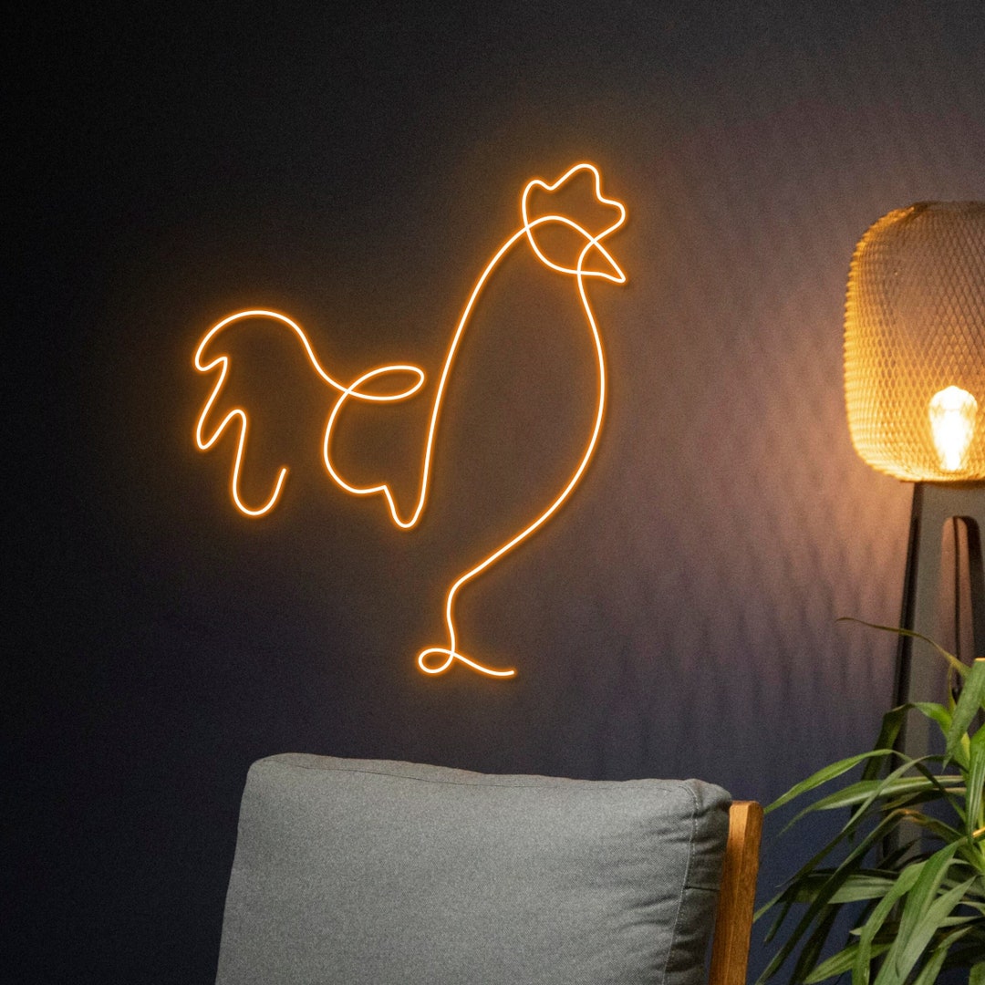 Chicken Neon Sign, Chicken Led Sign, Chicken Neon Light, Animal Led ...
