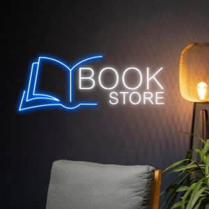 Book Store Neon Sign, Book Shop Neon Light, Bookworm LED Light, Bookish ...