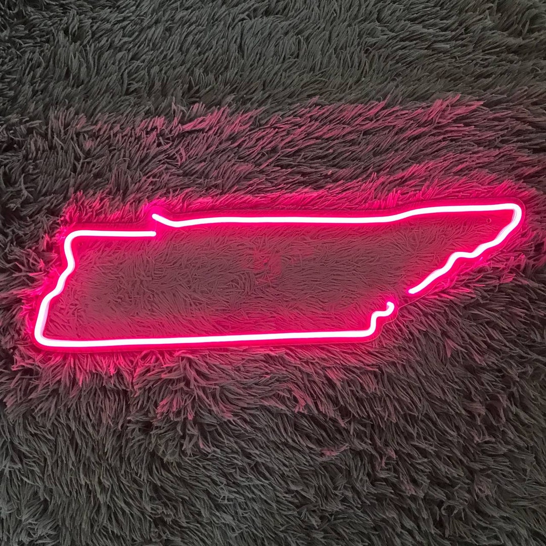 Custom Tennessee Map Neon Led Sign, Personalized Tennessee State Name ...