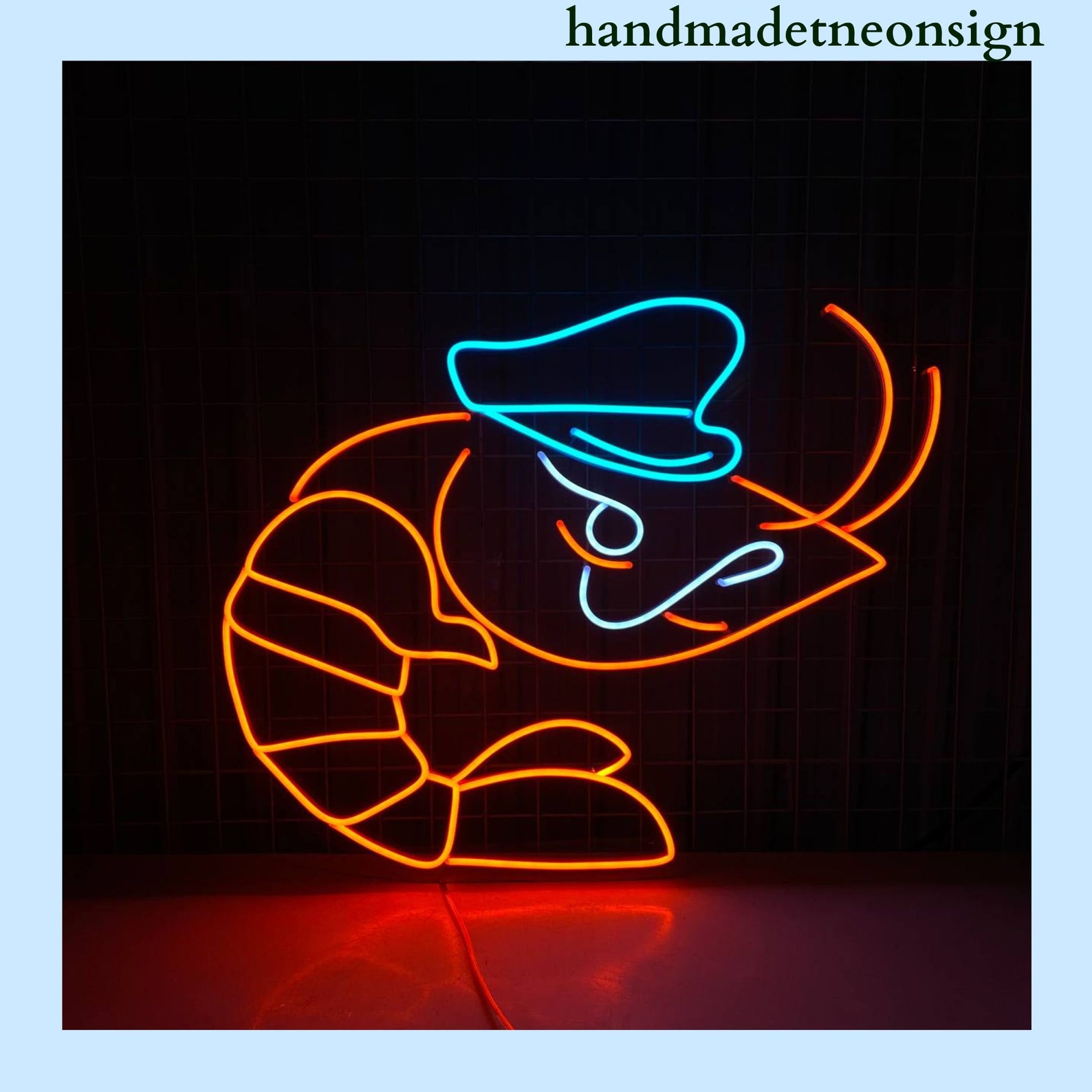 Shrimp Captain Neon Sign, Shrimp Led Sign, Shrimp Neon Light, Cool ...