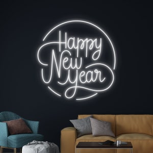 Happy New Year Neon Sign Happy New Year Led Sign Happy New - Etsy