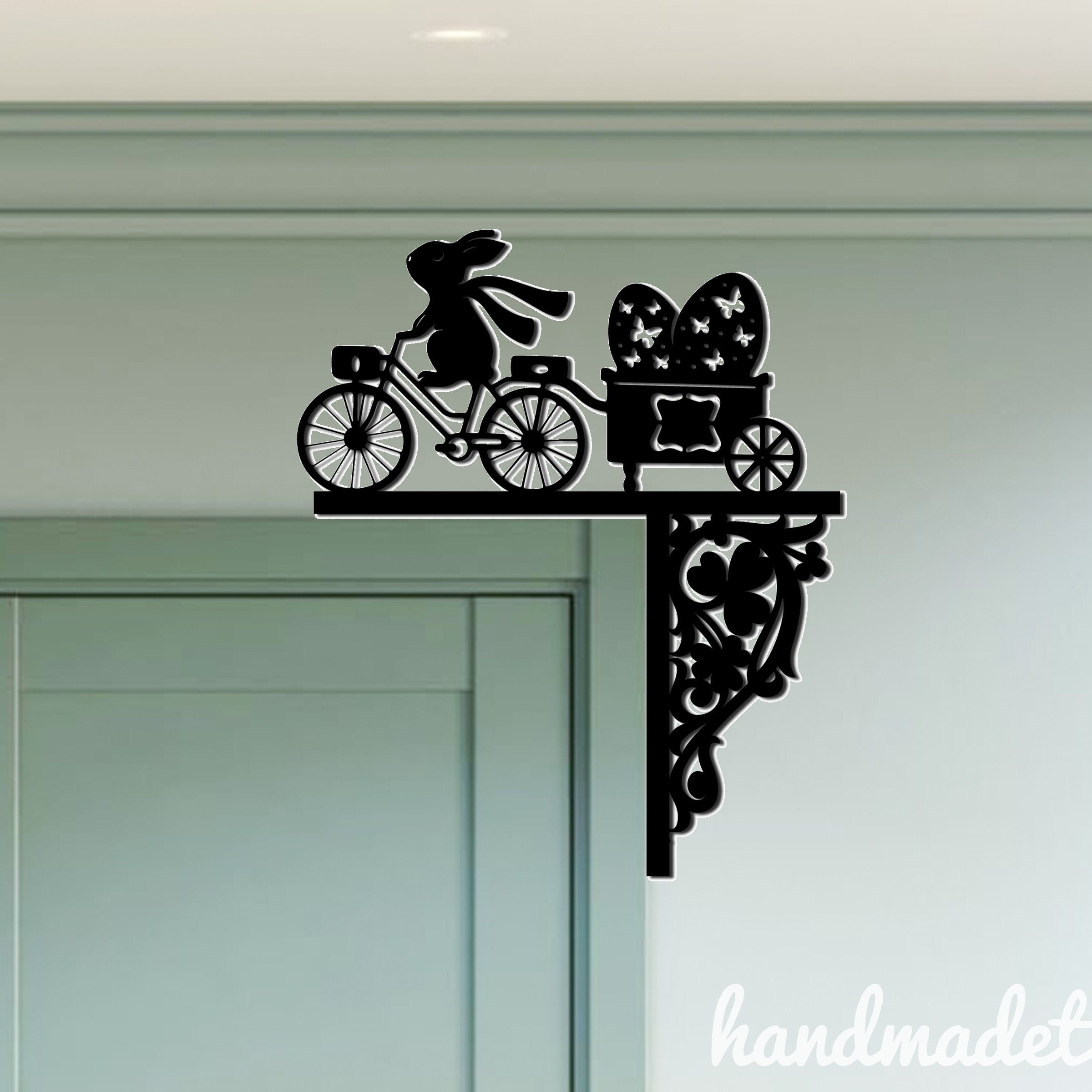 Personalized Bunny Door Corner Sign, Rabbit Metal Door Topper, Custom ...