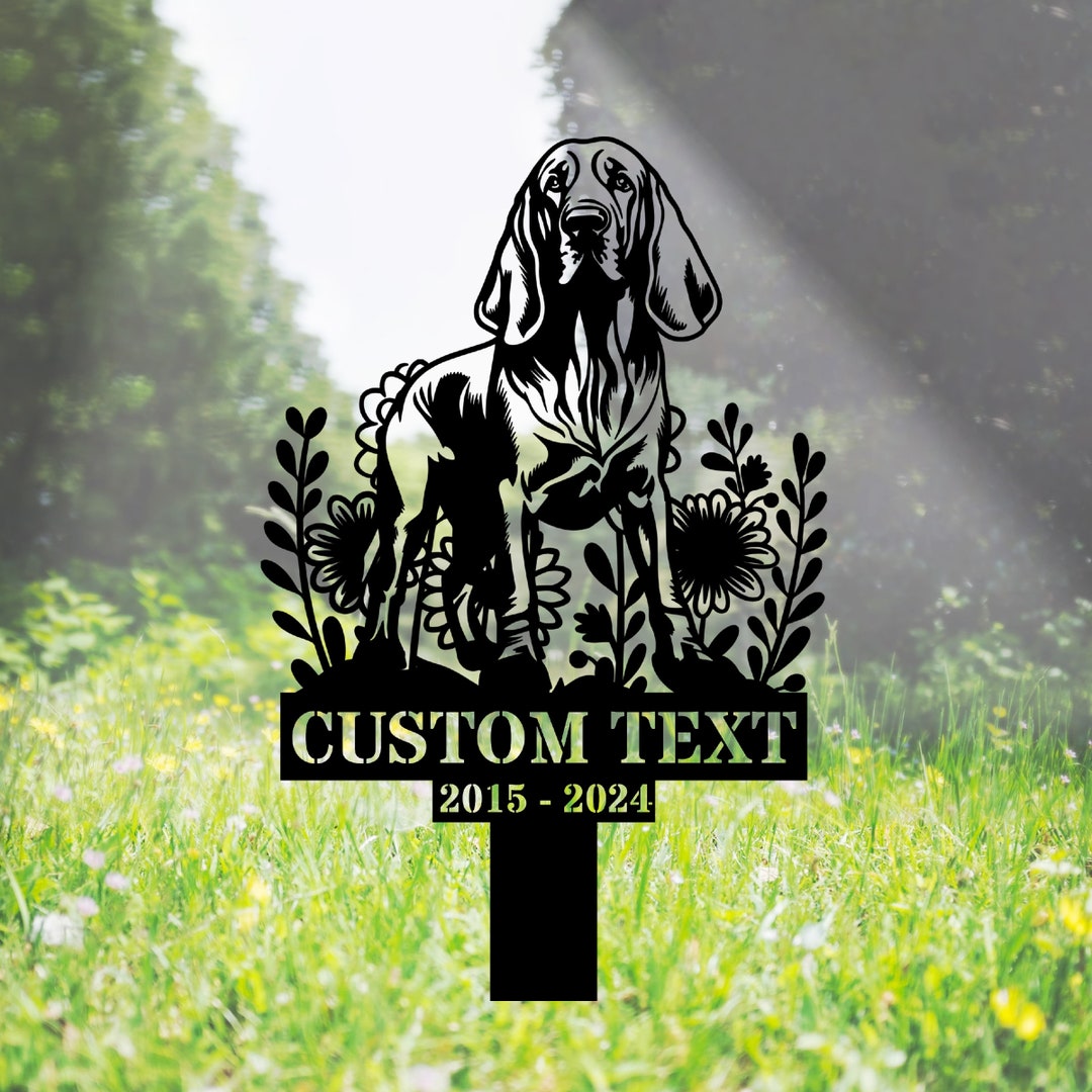 Custom Bloodhound Dog Memorial Stake, Dog Stake Metal Sign ...