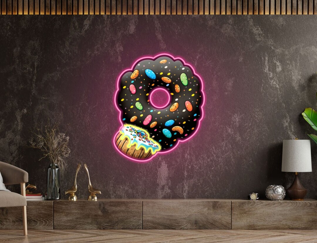 Donut Acrylic Neon Sign, Donut Led Sign, Wall Decor, Custom Neon Sign ...