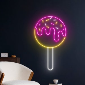 Cake Pop Neon Sign, Cake Pop Led Light, Bakery Shop Cake Pop Neon Light ...