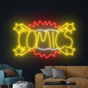 Comics Neon Light, Comics Neon Sign, Custom Comics Led Sign, Comics ...