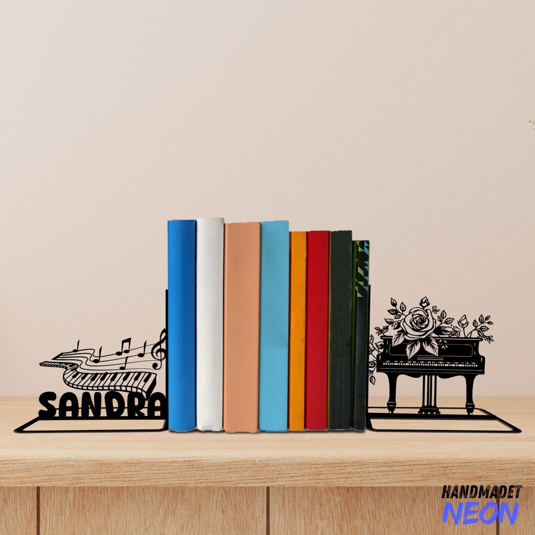 Custom Piano Music Metal Bookends, Music Note Name Bookend, Musical ...