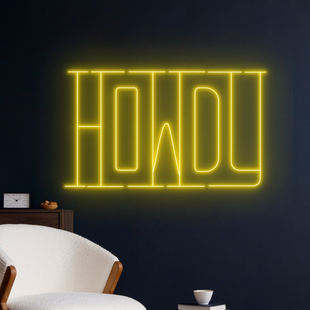Howdy Neon Sign, Howdy Cowboy Led Light, Howdy Led Sign, Western Neon ...