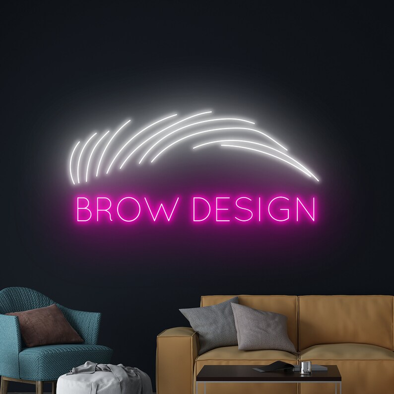 Brow Design Neon Light, Brow Design Neon Sign, Brow Design Studio Led ...
