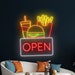 Fast Food Neon Sign, Burger French Fries Coke Led Sign, Fast Food Store ...
