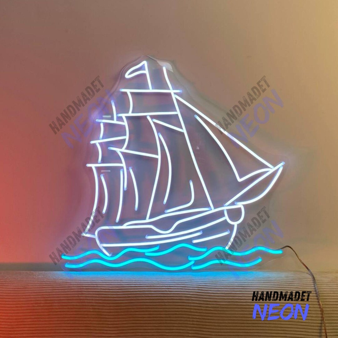 Sailing Ship Neon Sign, Sailing Ship Led Sign, Sailing Boat Led Light ...