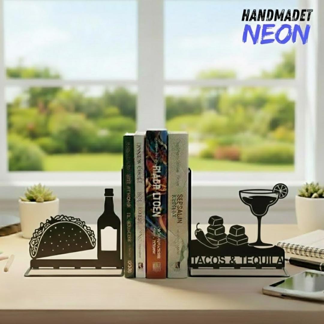 Personalized Mexican Food Metal Bookends, Custom Tacos and Tequila Book ...