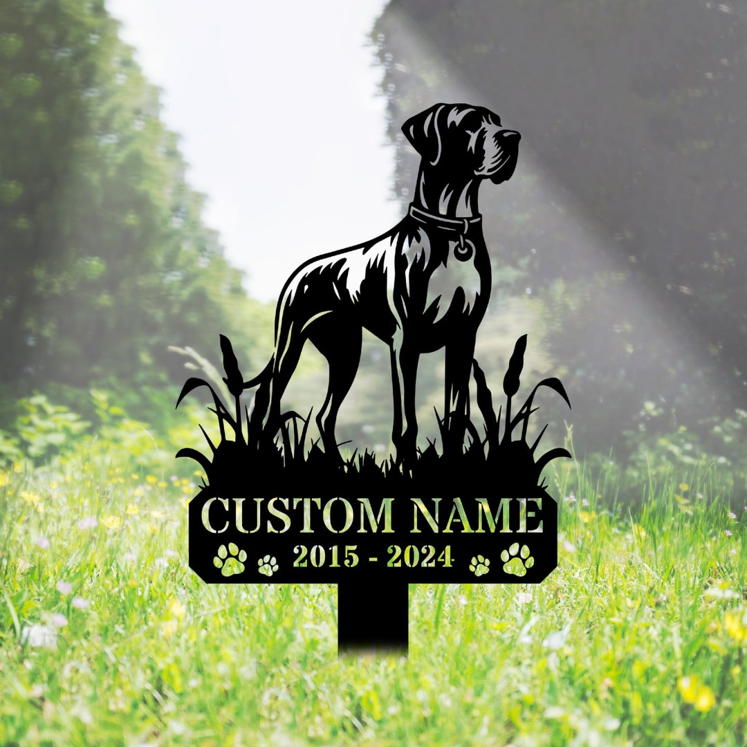 Custom Great Dane Dog Memorial Stake Metal Sign - Outdoor Great Dane ...