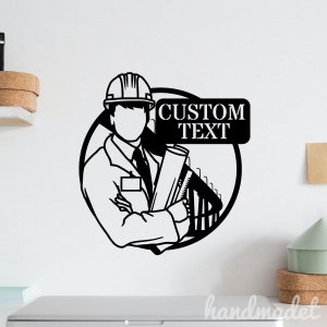 Custom Civil Engineer Metal Wall Art LED Light, Civil Engineer Metal ...