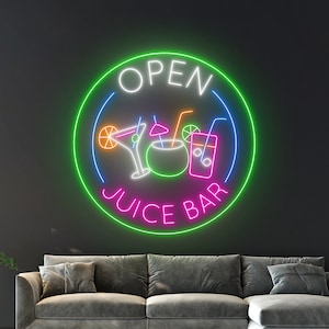Juice Bar Neon Sign, Juice LED Light, Juice Fresh Fruit Neon Light, Bar ...
