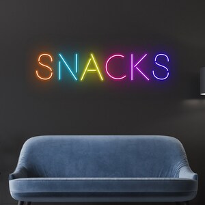 Snacks Neon Sign, Snacks Led Signs, Snacks Wall Led Lights, Wall Decor ...