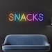 Snacks Neon Sign, Snacks Led Signs, Snacks Wall Led Lights, Wall Decor ...