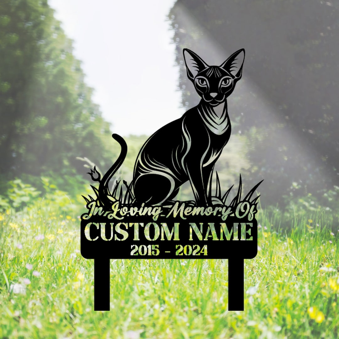 Custom Cornish Rex Cat Memorial Stake Metal Sign - Personalized Cornish ...